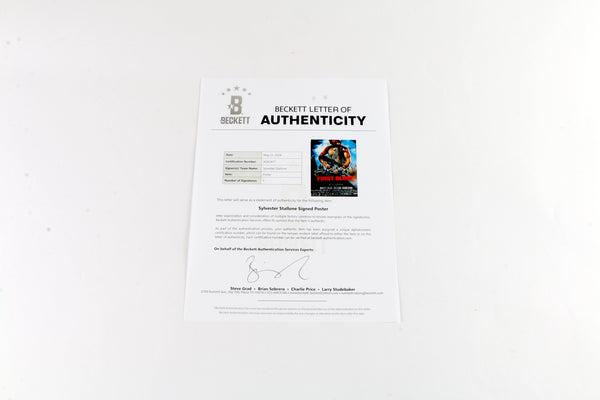 Sylvester Stallone Signed "Rambo: First Blood Part I" Movie Poster - F ...